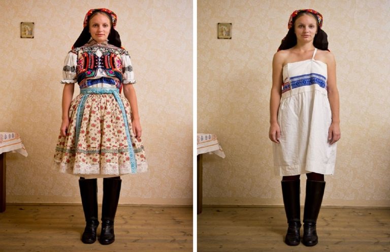 A Happy Modern Couple Wearing Slovak Traditional Dress (Kroj)