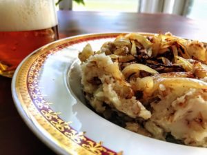 Bohemian Potato Mash with Fried Onions | Tres Bohemes